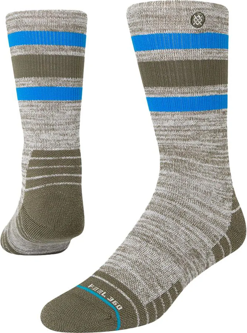 Stance Pass Through Ridge Crew Socks in Grey